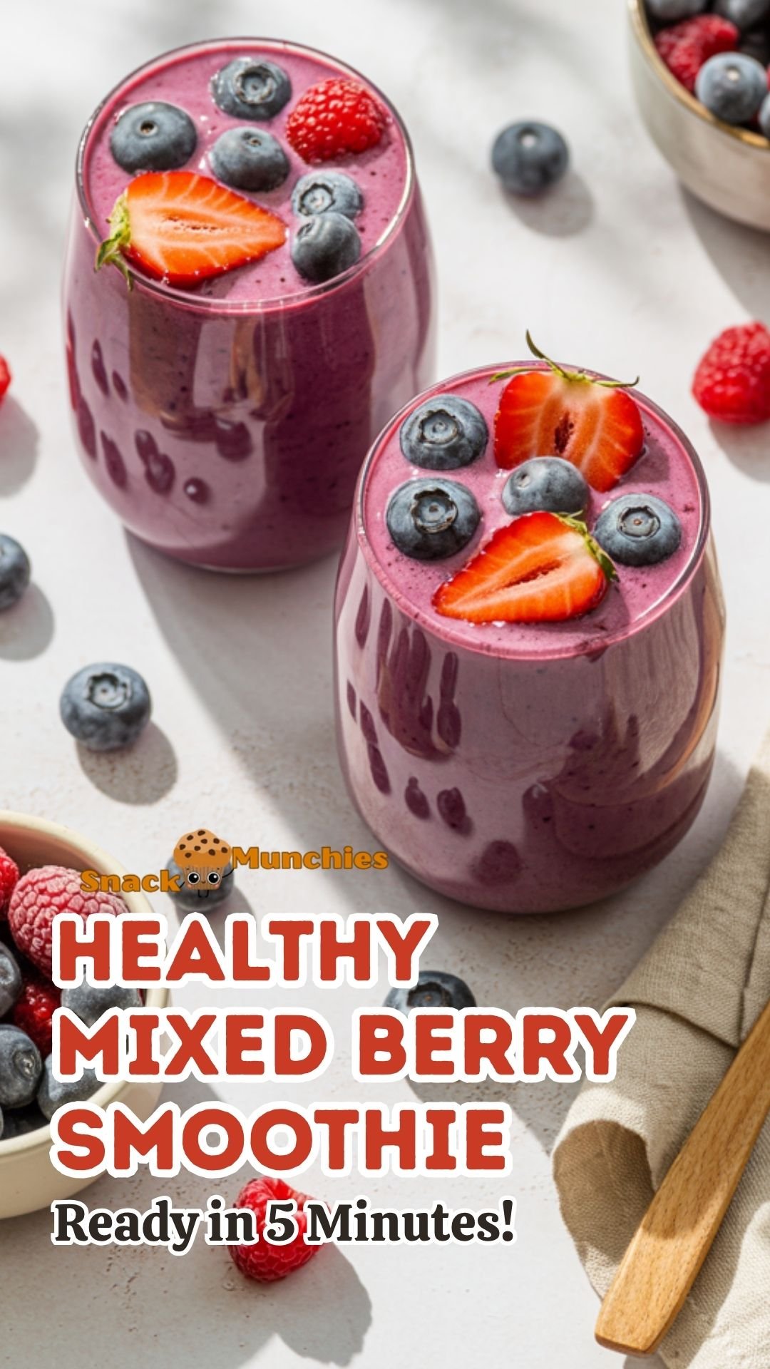 Mixed Berry Smoothie – Refreshing, Healthy & So Easy! - Snack And Munchies