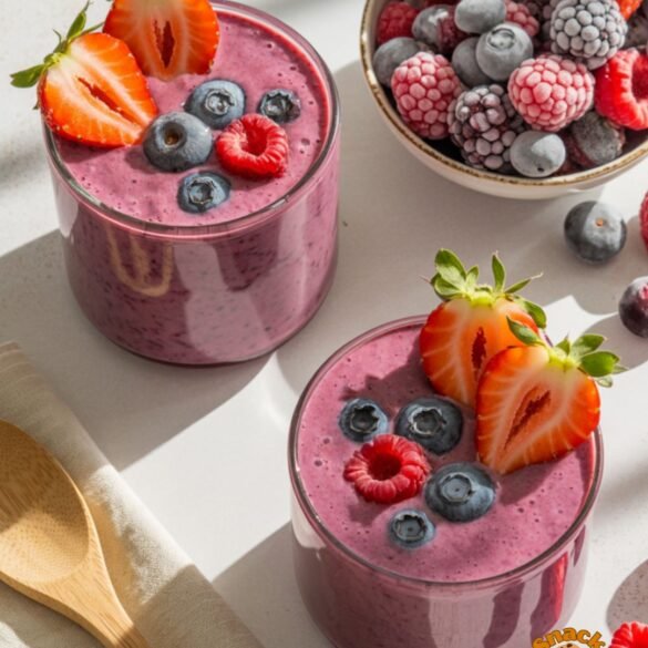 Mixed Berry Smoothie – Refreshing, Healthy & So Easy! - Snack And Munchies